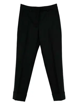 Incotex Tapered Wool Pants - Black