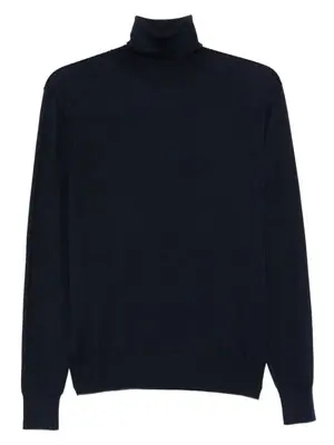 Saint Laurent Cashmere, Wool, And Silk Turtleneck - Blue