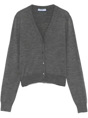 Prada V-neck Fine Knit Cardigan