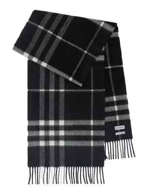 Burberry Check Cashmere Scarf - Black