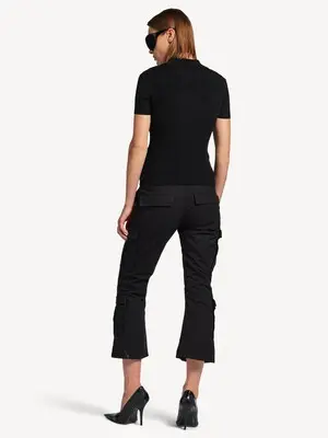 Balenciaga Short Sleeve Ribbed Shirt - Black