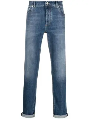 Brunello Cucinelli Traditional Fit Five-pocket Cotton Denim - Blue
