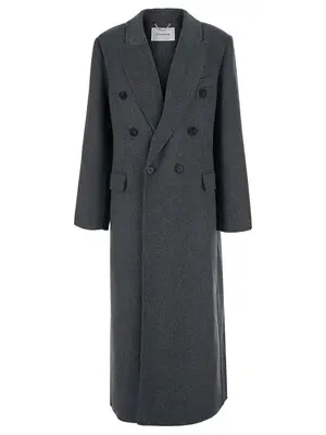 Victoria Beckham Dolce & Gabbana Double-breasted Wool Coat - Grey