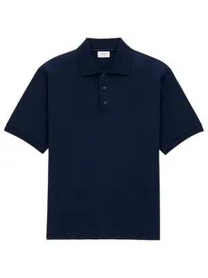 Saint Laurent Cassandre Piqué Polo Shirt - Blue