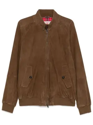 BARACUTA G9 Harrington Suede Jacket - Brown