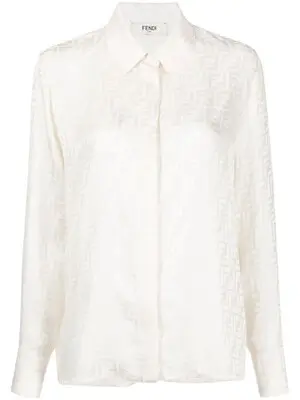 Fendi Ff Silk Fluid Shirt - White