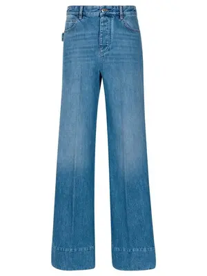 Bottega Veneta Wide Leg Jeans - Blue