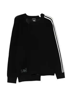 Y3 Long Sleeved Pullover In Lace Knit - Black