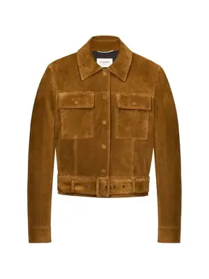 Saint Laurent Suede Belted Tailored Jacket