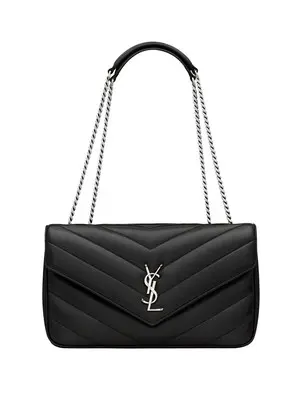 Saint Laurent Loulou Medium Matelassé Lambskin Bag - Black