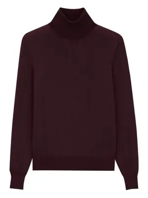 Saint Laurent Fine Knit Wool Turtleneck Pullover - Red