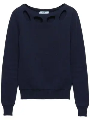 Prada Cotton Boat Neck Sweater