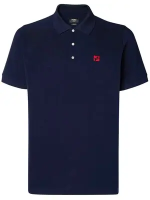 Balenciaga Cotton Polo With Logo - Blue