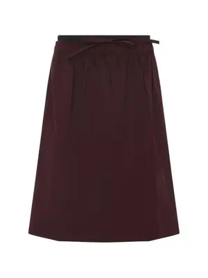 Prada Drawstring Poplin Midi Skirt