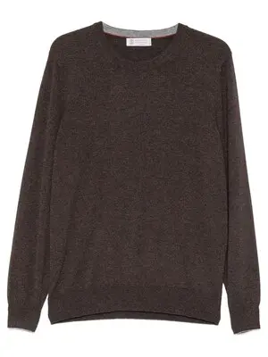 Brunello Cucinelli Crew Neck Cashmere Sweater - Brown