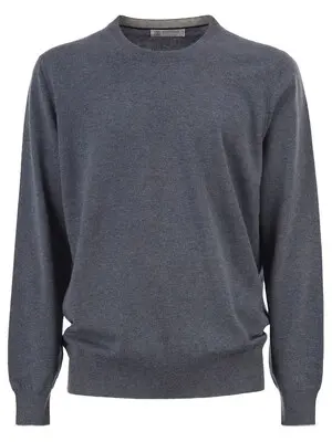Brunello Cucinelli Crew Neck Cashmere Sweater - Grey