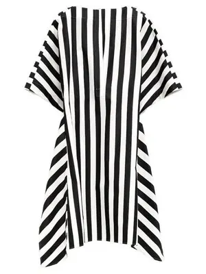 Jacquemus Dress La Tunique Moisson In Striped Cotton - Black