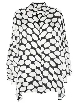 Dries Van Noten Casia Viscose Polka Dot Shirt - Black