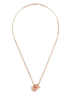 FERRAGAMO Double Gancini Pendant Necklace - Metallic