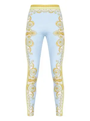 Versace Barocco Print Leggings - Blue