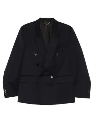 Victoria Beckham Double-breasted Wool Suit Jacket - Blue