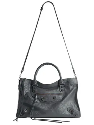 Balenciaga Le City Medium Arena Leather Bag - Grey