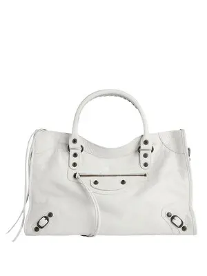Balenciaga Le City Medium Arena Leather Bag - White