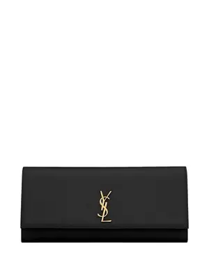 Saint Laurent Kate Clutch In Grain De Poudre Leather - Black
