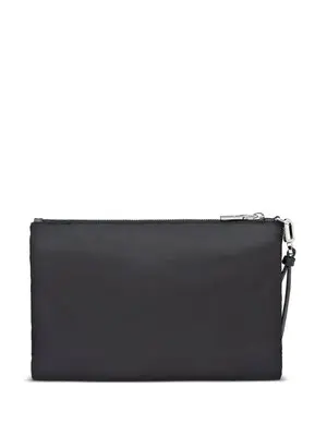 Prada Re-nylon And Saffiano Leather Pouch - Black