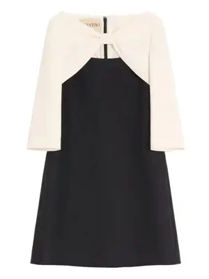 Valentino Garavani Short Couture Crepe Dress With Bow - Black