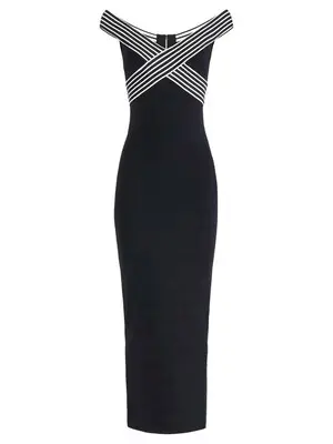 Elisabetta Franchi Stripes Evening Dresses