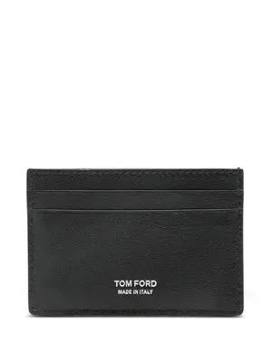 TOM FORD Leather Cardholder With Logo Print