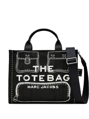 Marc Jacobs Trompe L`oeil Cargo Canvas Medium Tote Bag - Black