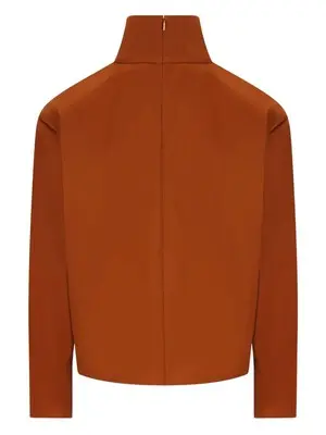 Saint Laurent High Neck Satin Top - Brown