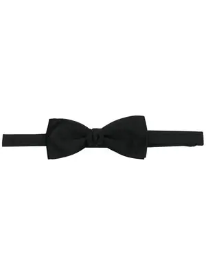 Saint Laurent Silk Satin Bow Tie - Black