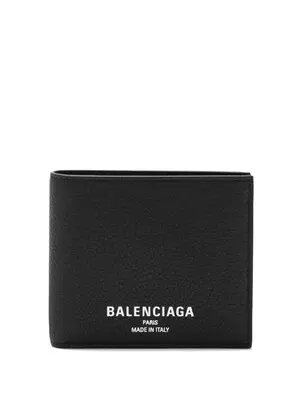 Prada Hammered Leather Bi-fold Wallet - Black