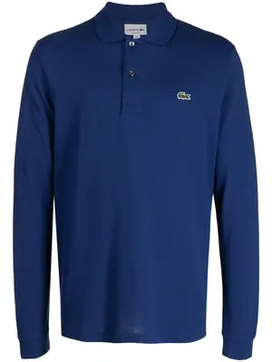 Lacoste L.12.12 Original Long-sleeve Cotton Polo Shirt In Meth - Blue