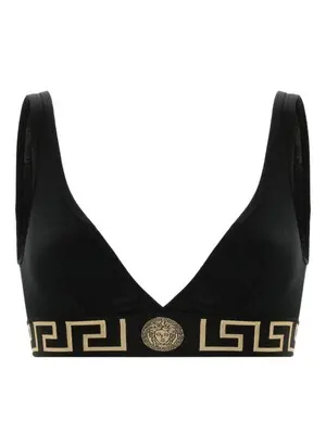 Versace Greca Border Triangle Bralette - Black