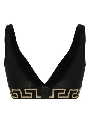 Versace Greca Border Triangle Bralette - Black