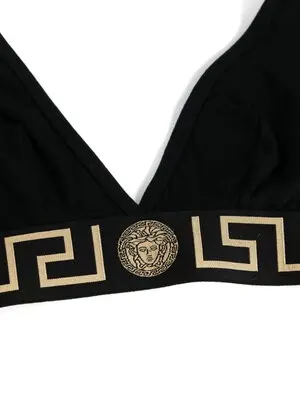 Versace Greca Border Triangle Bralette - Black
