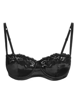 Dolce & Gabbana Balcony Bra In Satin And Lace - Black
