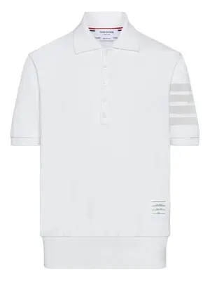 Thom Browne 4-bar Cotton Piqué Polo - White