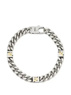 Fendi Ff Cube Metal Bracelet - Metallic