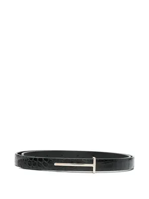 TOM FORD Thin T Belt With Croc Effect