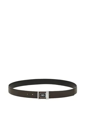 FERRAGAMO Double Square Reversible Leather Belt
