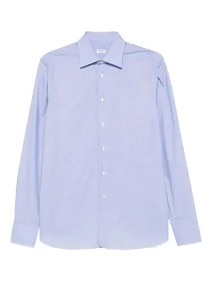 BORRIELLO NAPOLI Thin Striped Cotton Shirt - Blue