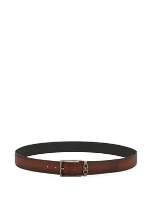 FERRAGAMO Double Square Belt Brown
