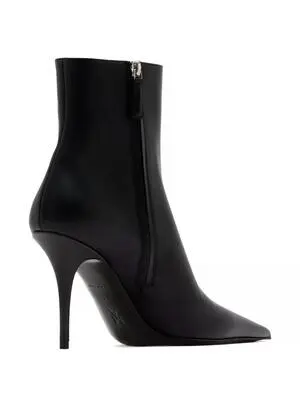 Amina Muaddi Barbara Stiletto Leather Boots