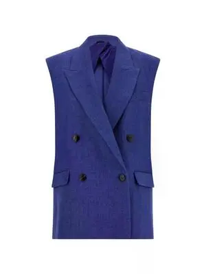Max Mara Aia Double-breasted Waistcoat - Blue
