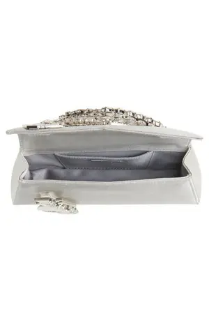 L’ALINGI Oasis Crystal Handle Satin Clutch